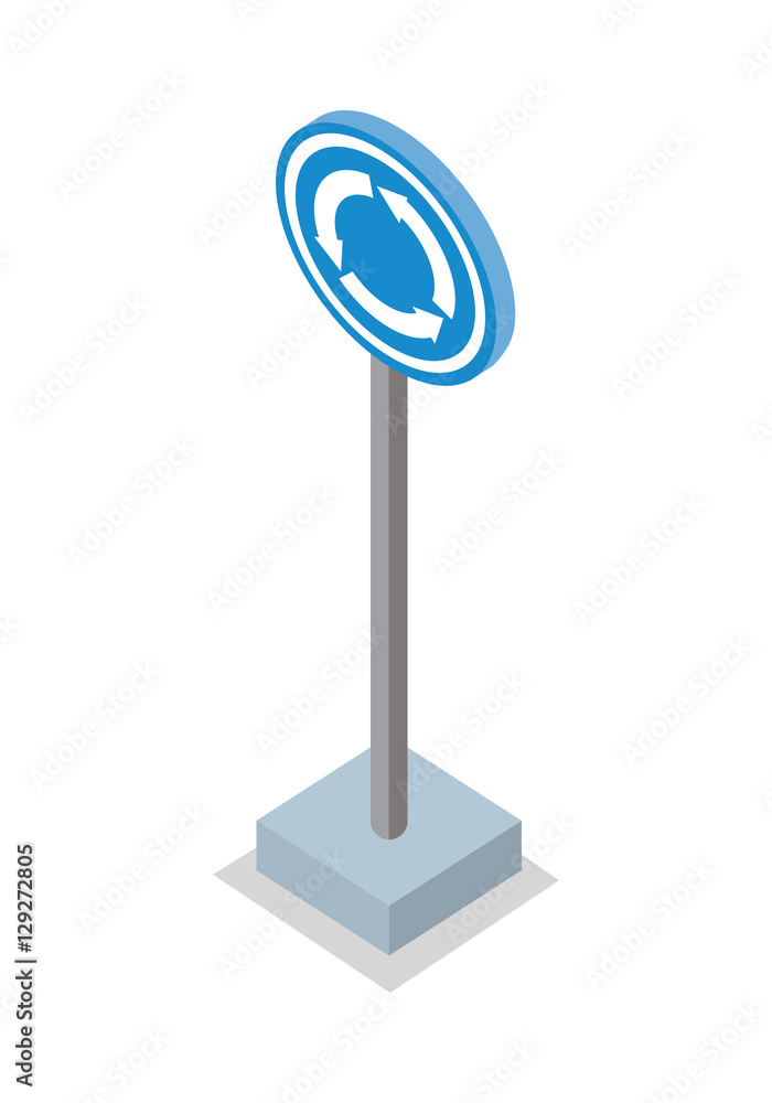 Roundabout Road Sign Vector Illustration. Stock Vector | Adobe Stock