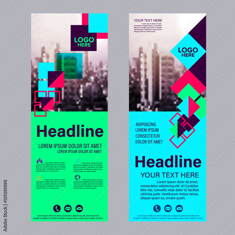 Modern Roll up layout template. flag flyer banner backdrop design ...