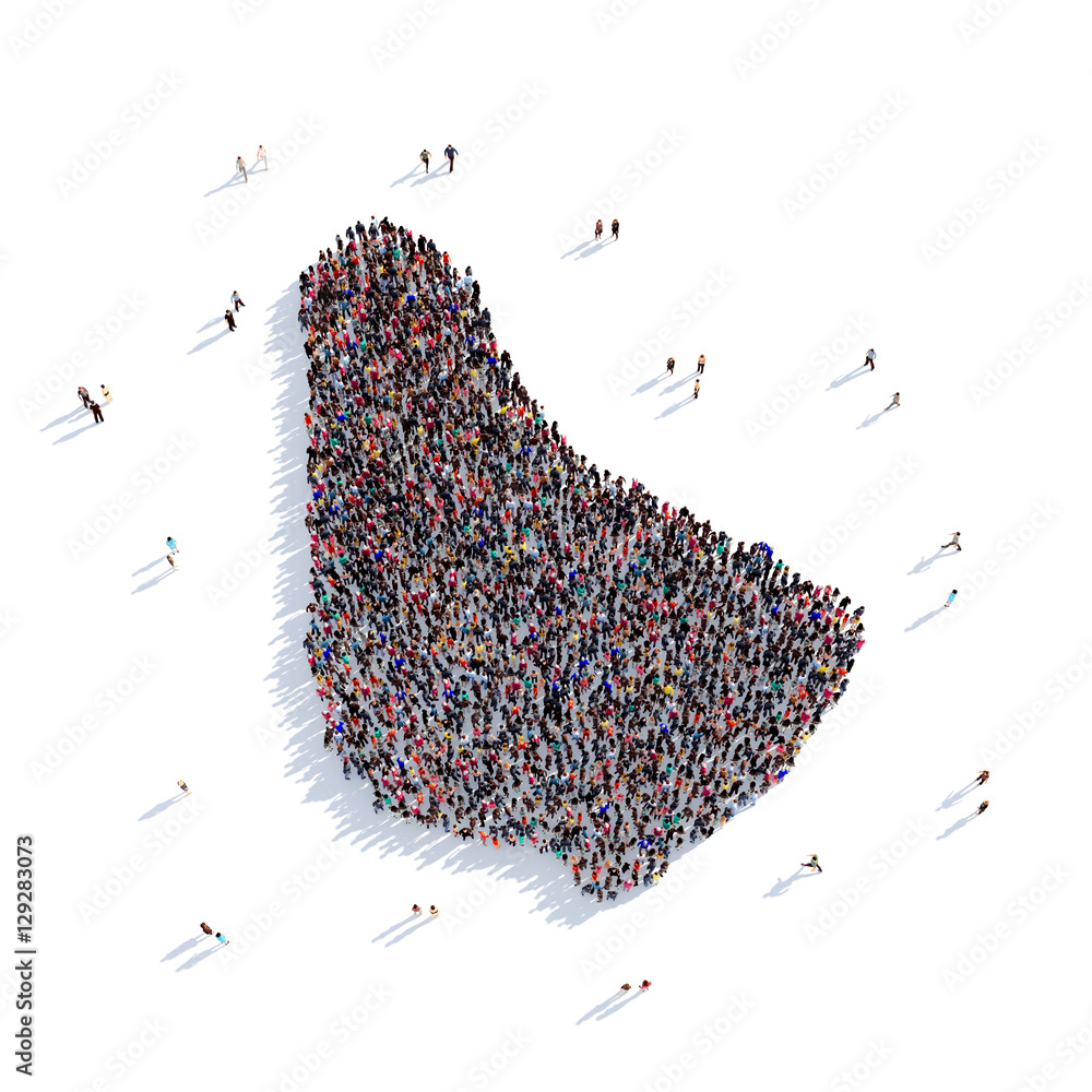 people group shape map Barbados Stock Illustration | Adobe Stock