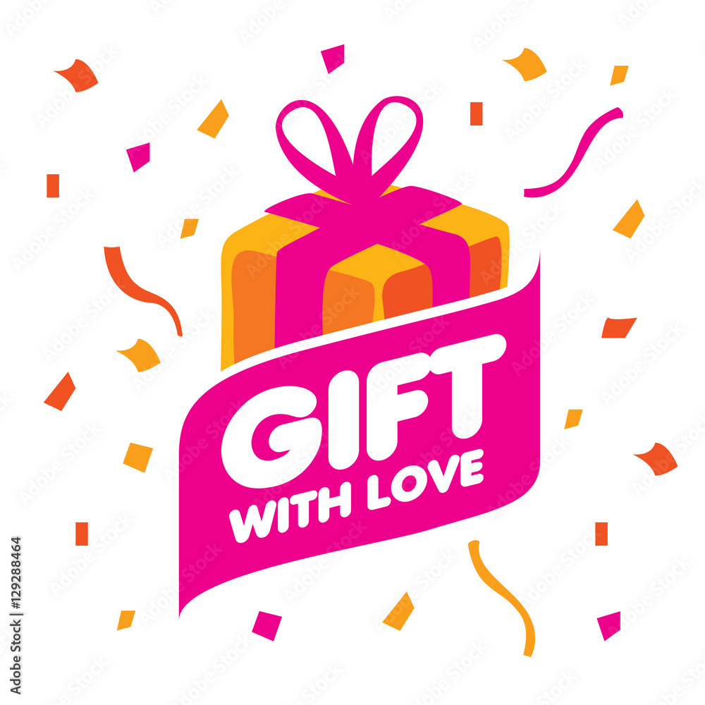 vector logo gift Stock Vector | Adobe Stock