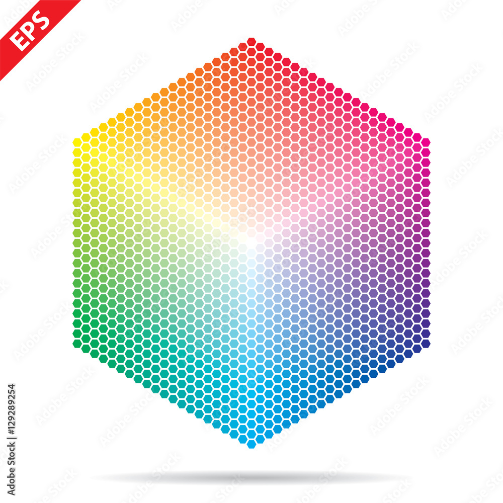 Vector color palette. 1261 different colors in small hexagons. Stock ...