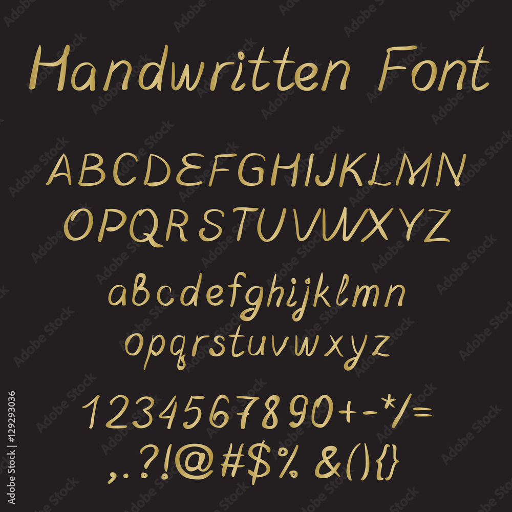 Handwritten Font, ink style Stock-Vektorgrafik | Adobe Stock