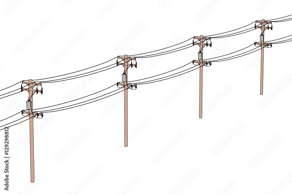 2d cartoon illustration of electric lines Stock Illustration | Adobe Stock
