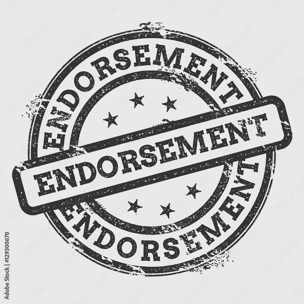 Vetor de Endorsement rubber stamp isolated on white background. Grunge ...