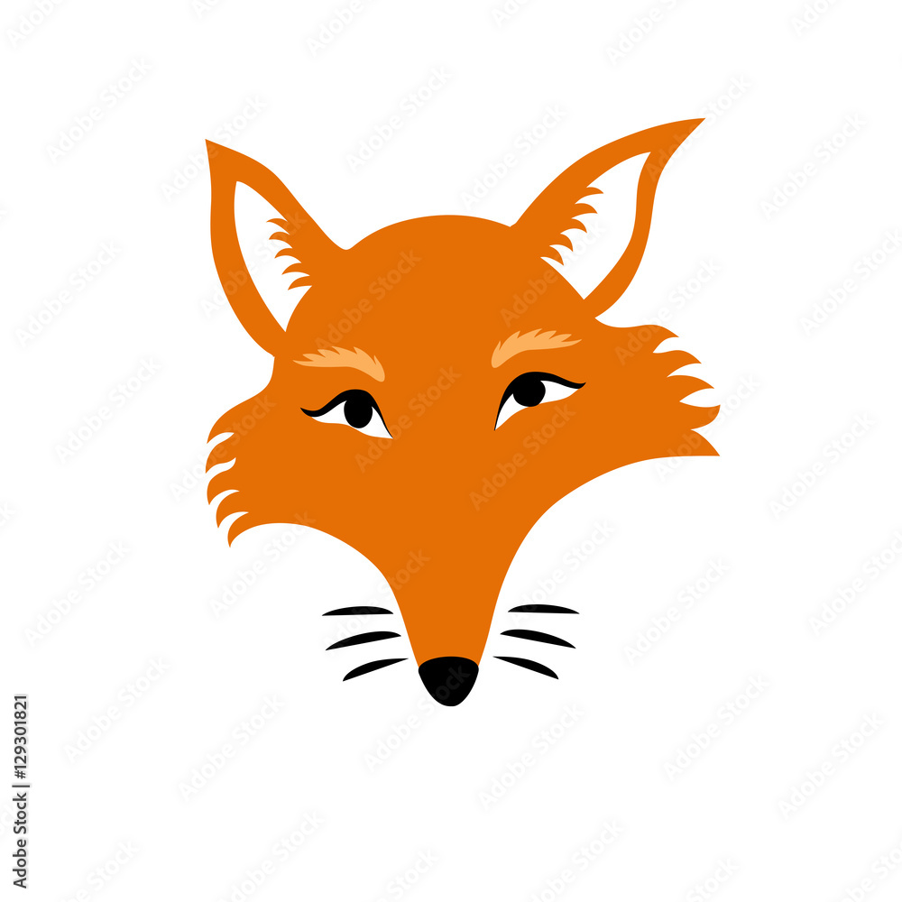Plakát Vector isolated illustration of a sly fox head made in cartoon ...