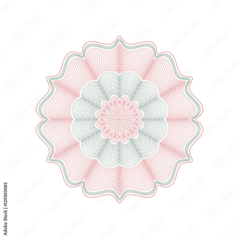 Guilloche decorative rosette element. Digital watermark. It can be used ...