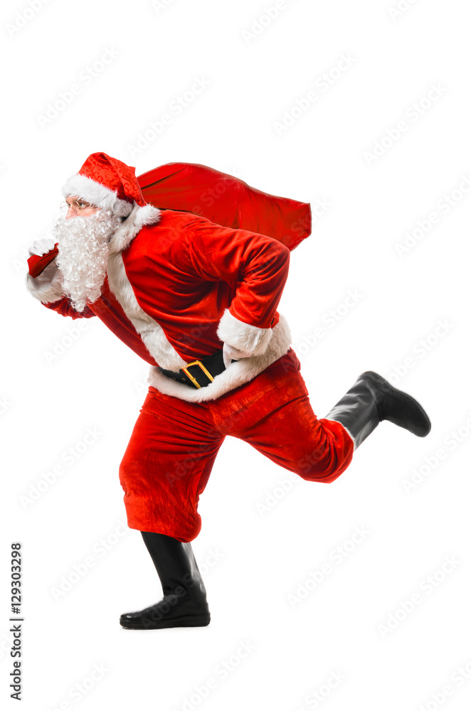 Santa Claus Running Away