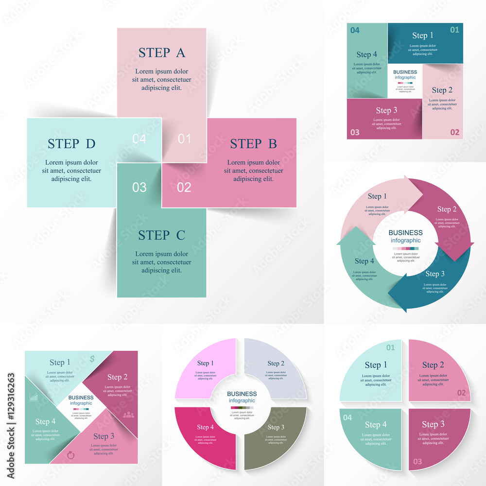 Vector circle infographic set. Stock Vector | Adobe Stock