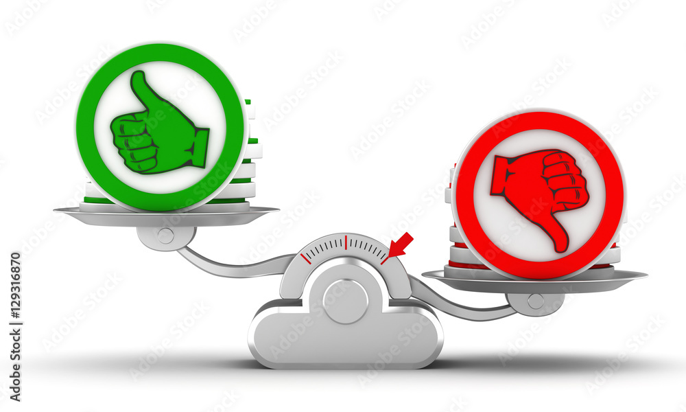 The balance is good and bad on a white background Illustration Stock ...