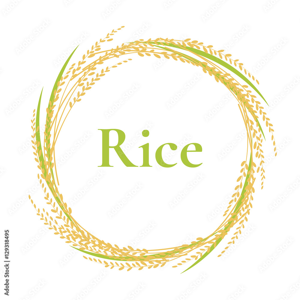 ear of rice logo design, circle frame vector, plant sign Stock Vector ...