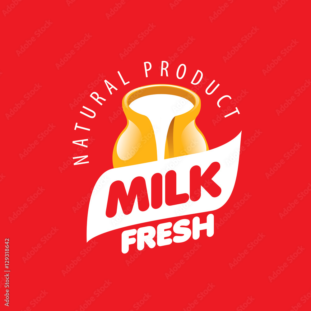 vector logo milk Stock Vector | Adobe Stock
