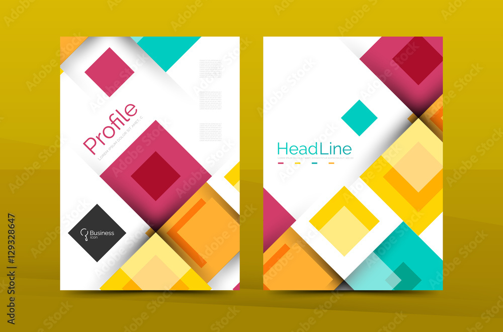 Set of front and back a4 size pages, business annual report design ...