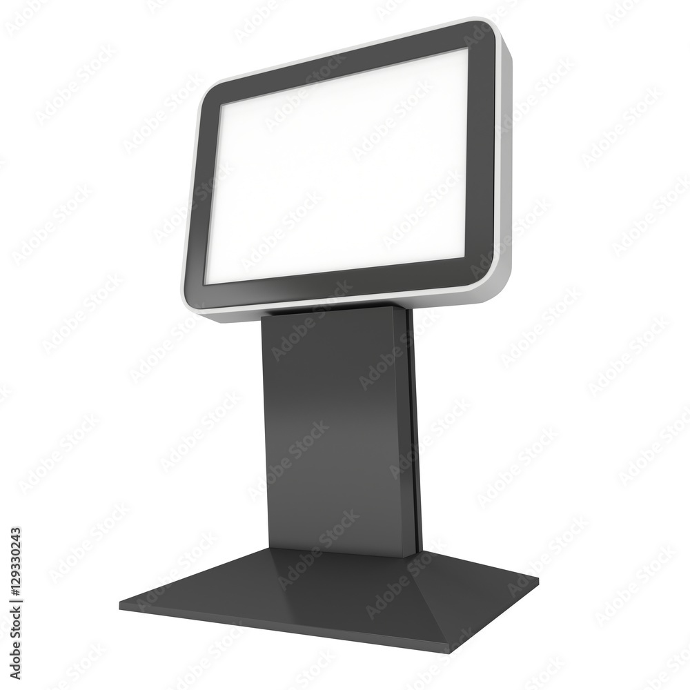 LCD Screen Stand. Blank Trade Show Booth. 3d render of lcd tv isolated ...