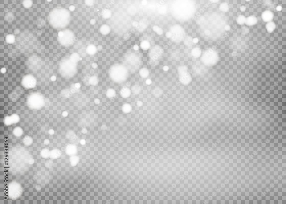 Vector falling snow effect isolated on transparent background with ...