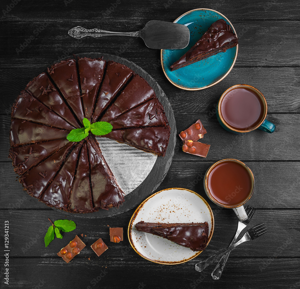 Big chocolate cake Stock Photo | Adobe Stock