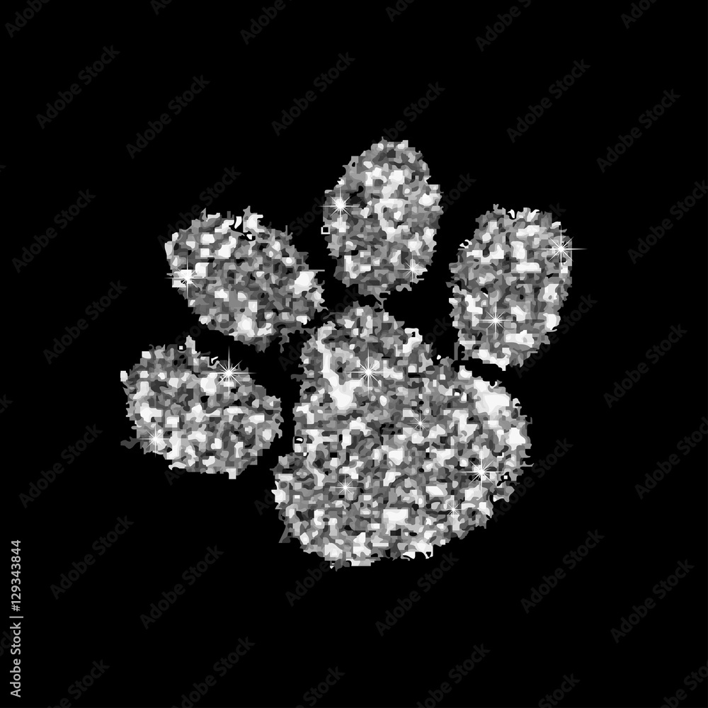 Silver paws. Vector illustration. Luxury background design with light ...