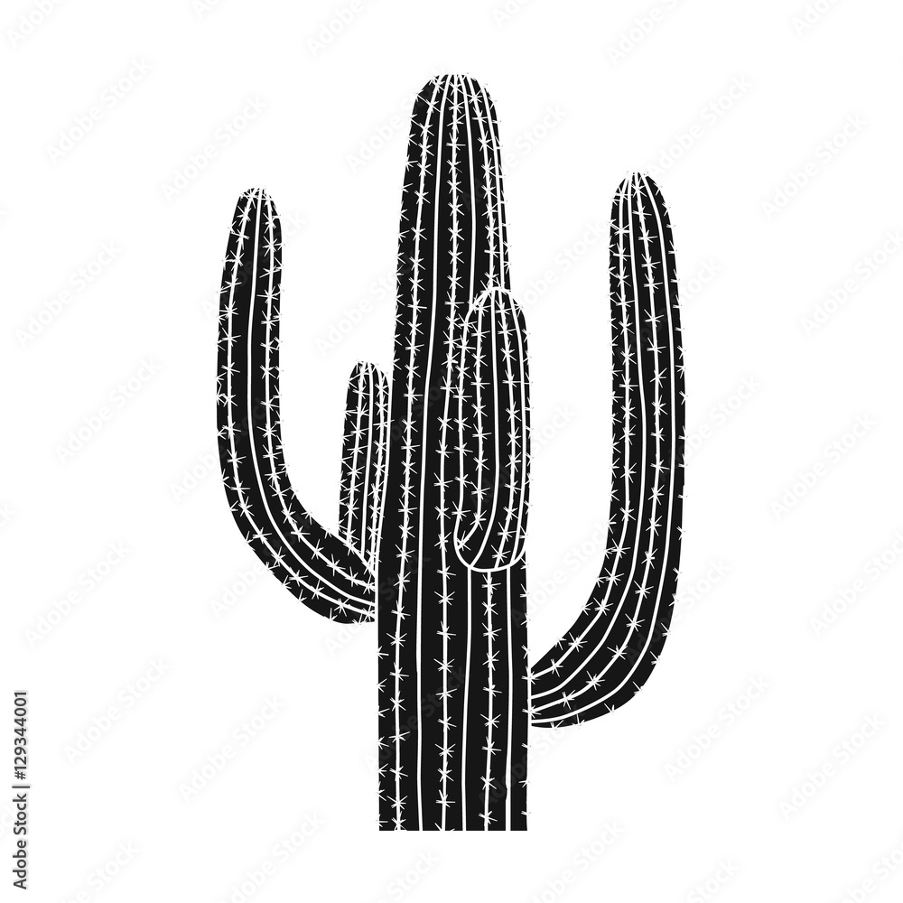 Mexican cactus icon in black style isolated on white background. Mexico ...