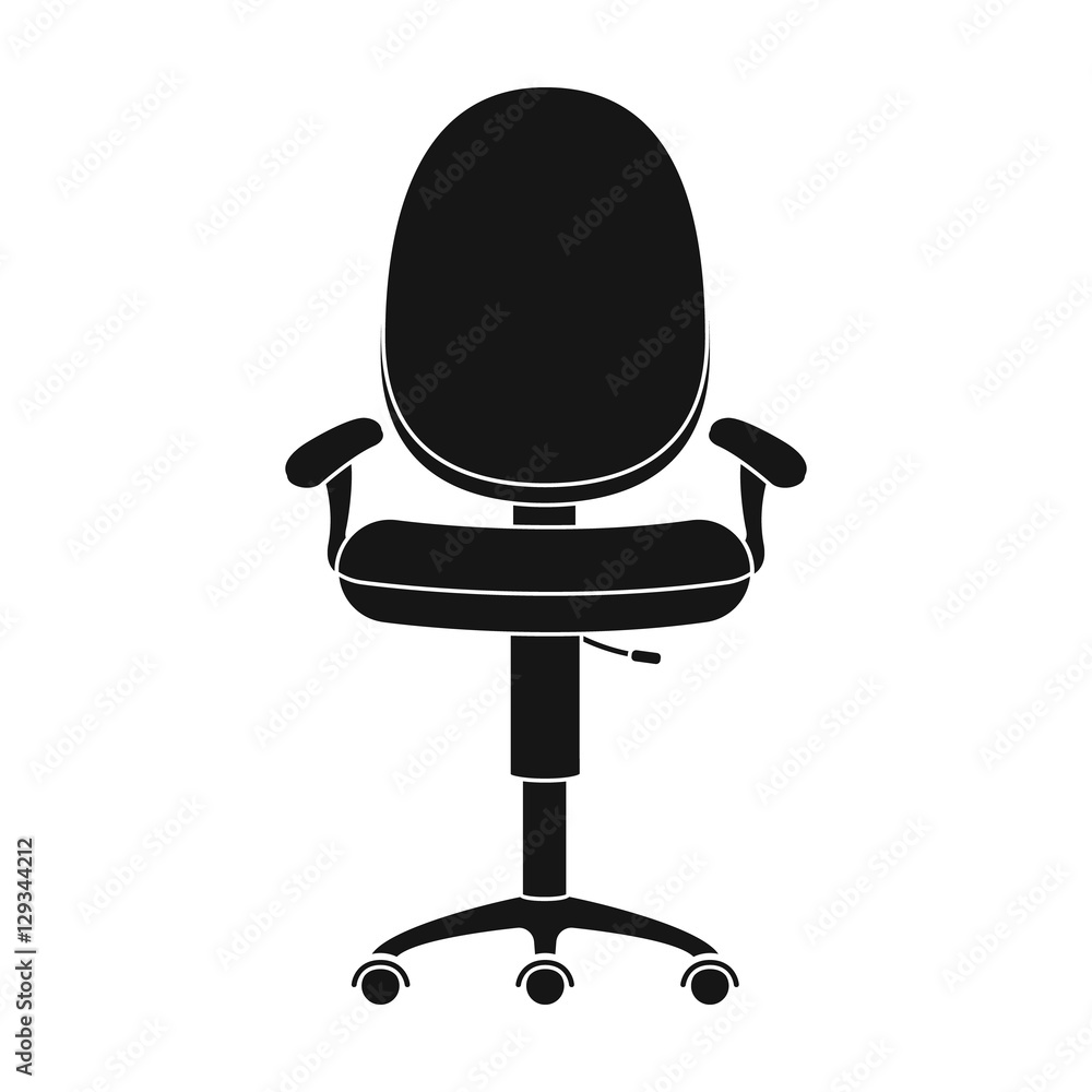 Office chair icon in black style isolated on white background. Office ...