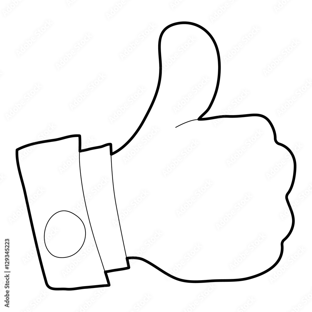 Thumbs up icon. Outline illustration of thumbs up vector icon for web ...