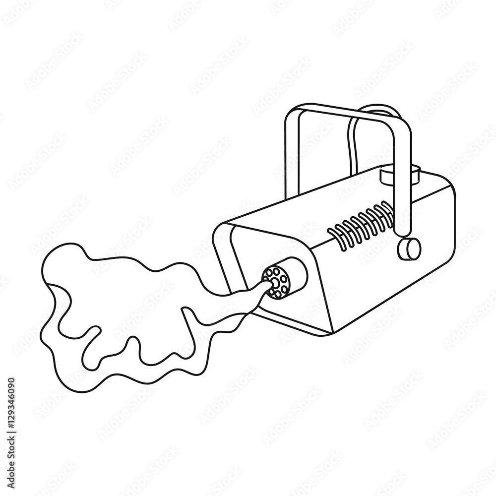 Fog machine icon in outline style isolated on white background. Event ...