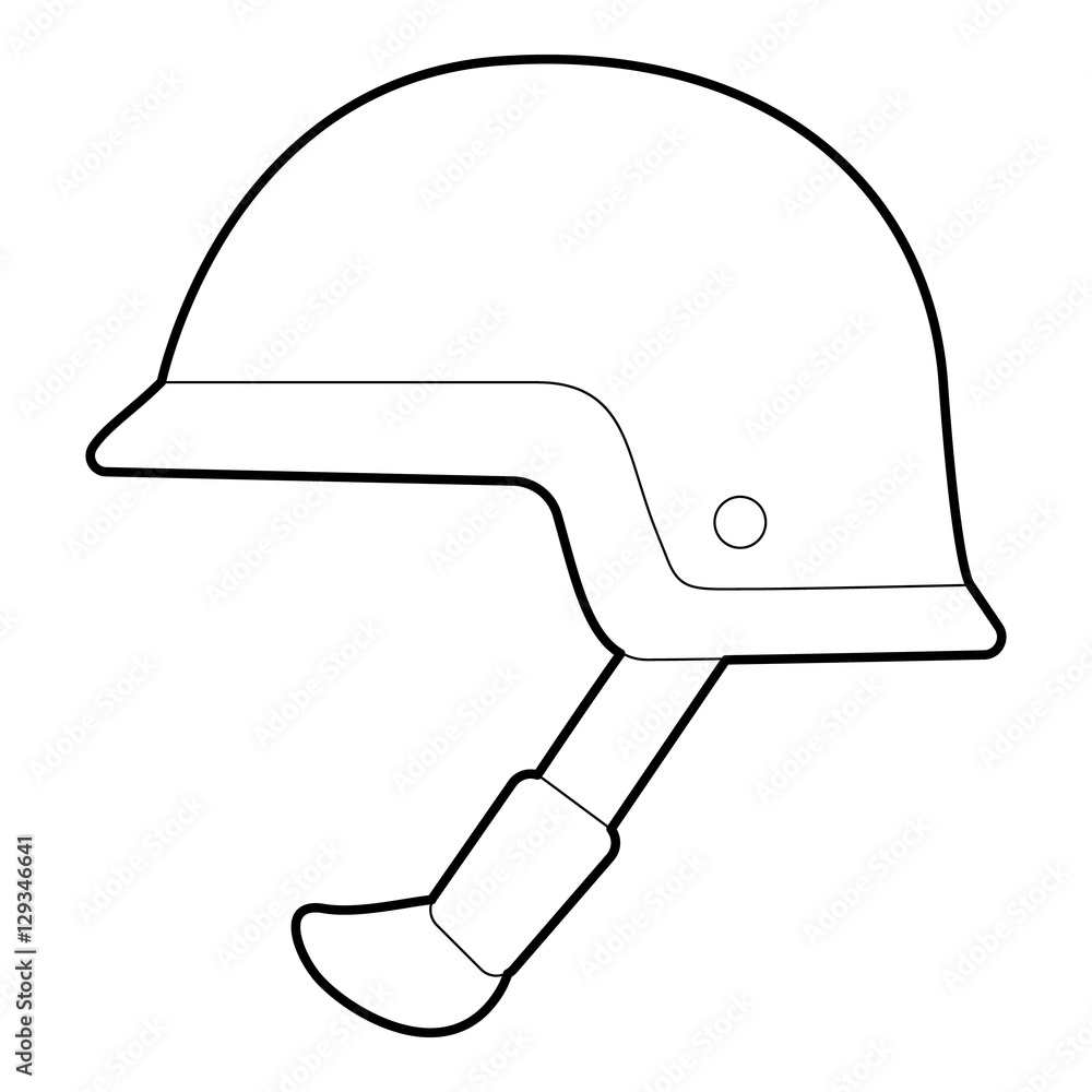Soldier helmet icon. Outline illustration of soldier helmet vector icon ...