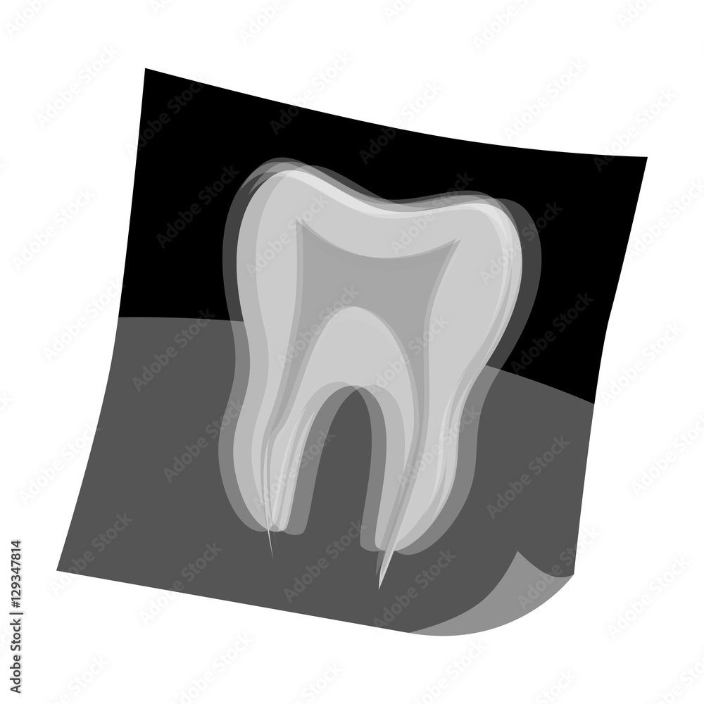 Dental x-ray icon in cartoon style isolated on white background. Dental ...