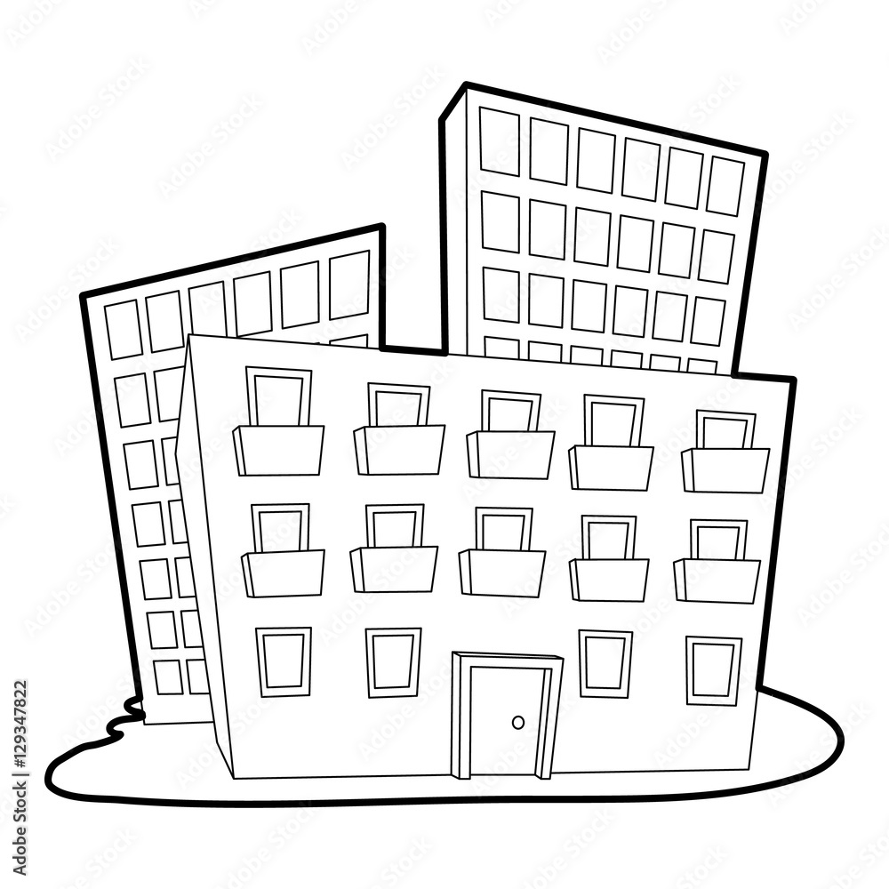 Administrative building icon. Outline illustration of administrative ...