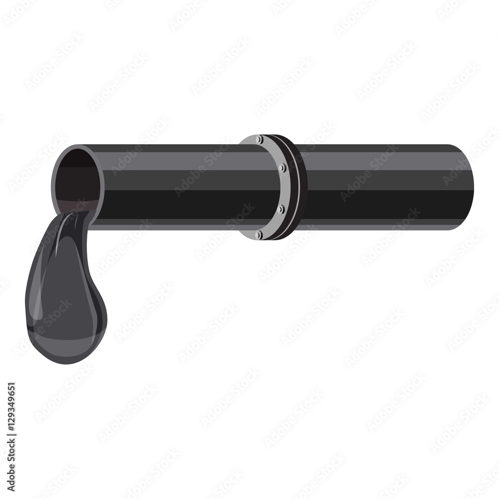 Pipe with oil icon. Cartoon illustration of pipe with oil vector icon ...