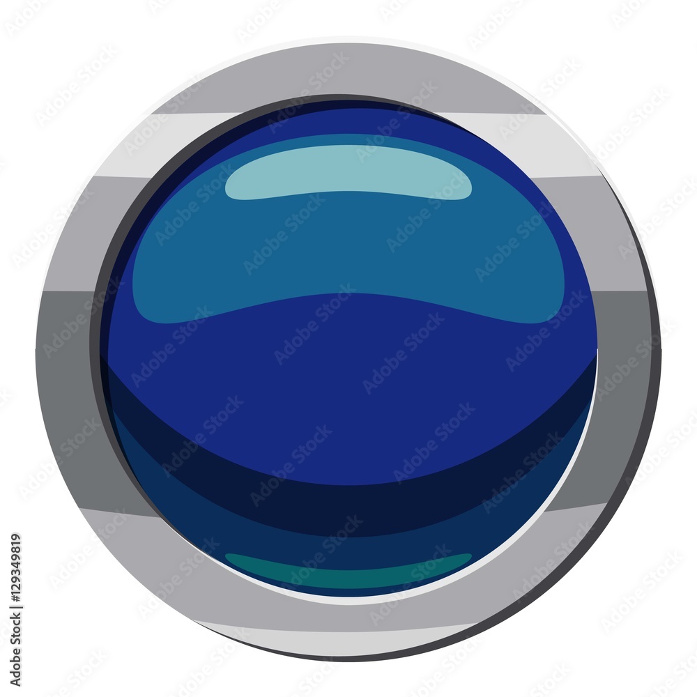 Blue button icon. Cartoon illustration of blue button vector icon for ...