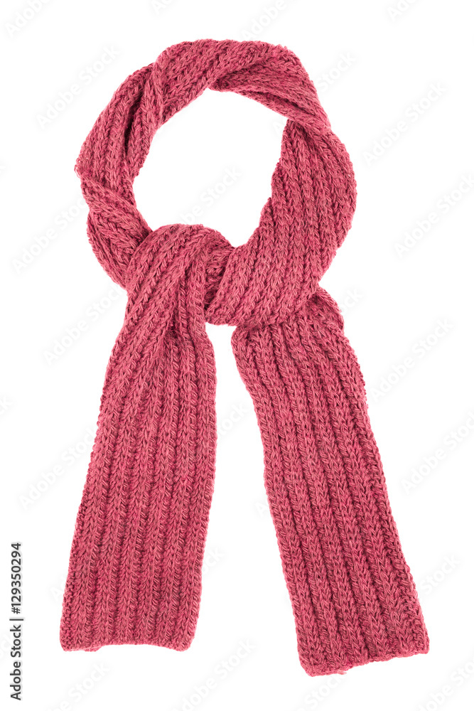 Red wool scarf isolated on white background. Stock Photo | Adobe Stock