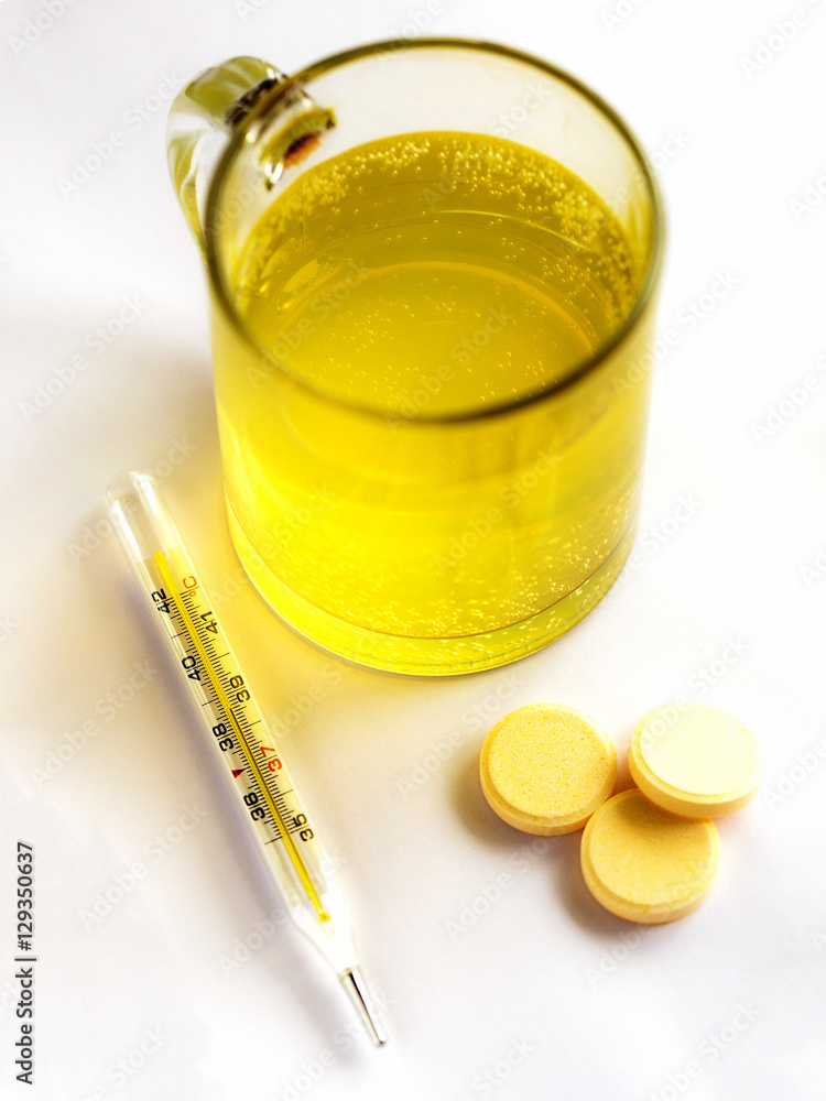 Thermometer readings of heat, and heat tablets effervescent aspirin ...