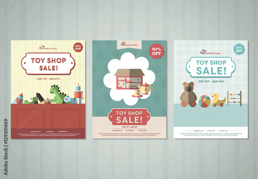 Toy Store Poster Layout Stock Template | Adobe Stock