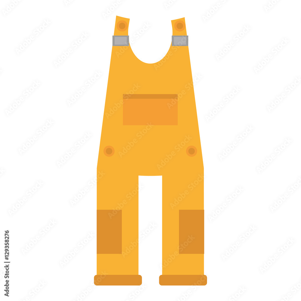 yellow overall uniform worker protective vector illustration eps 10 ...