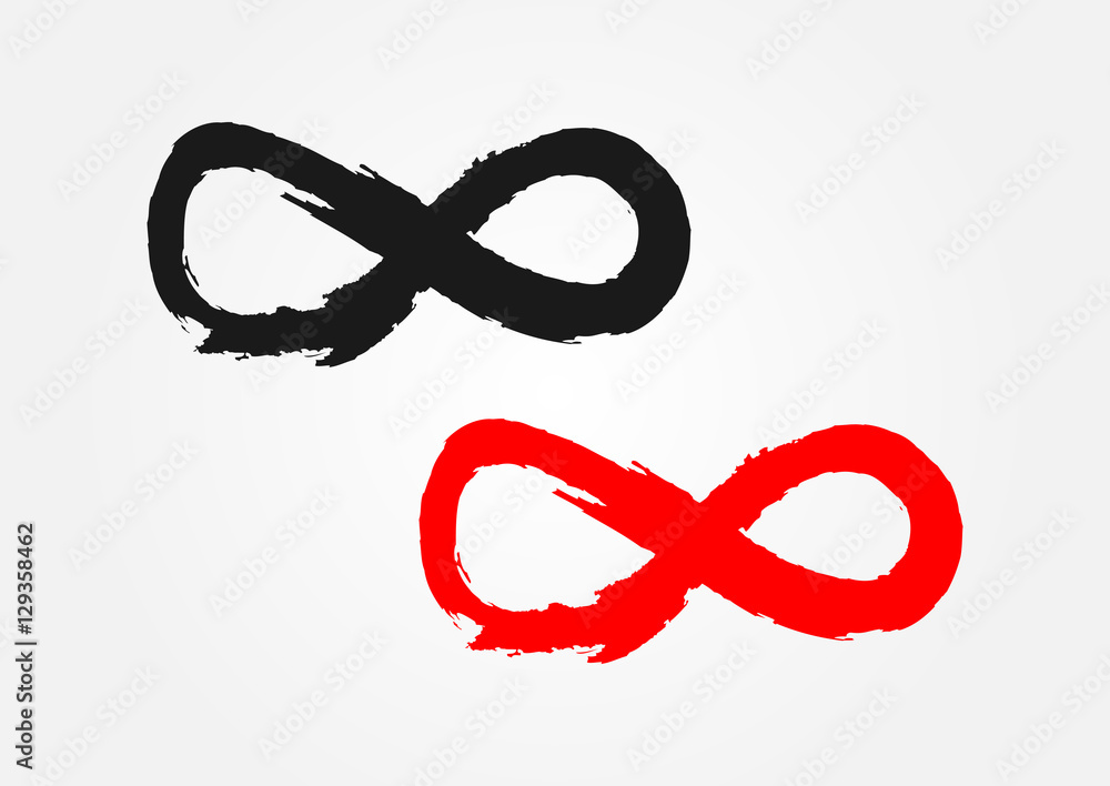 Infinity sign. Rough brush. Grunge. Black and red. Stock Vector | Adobe ...