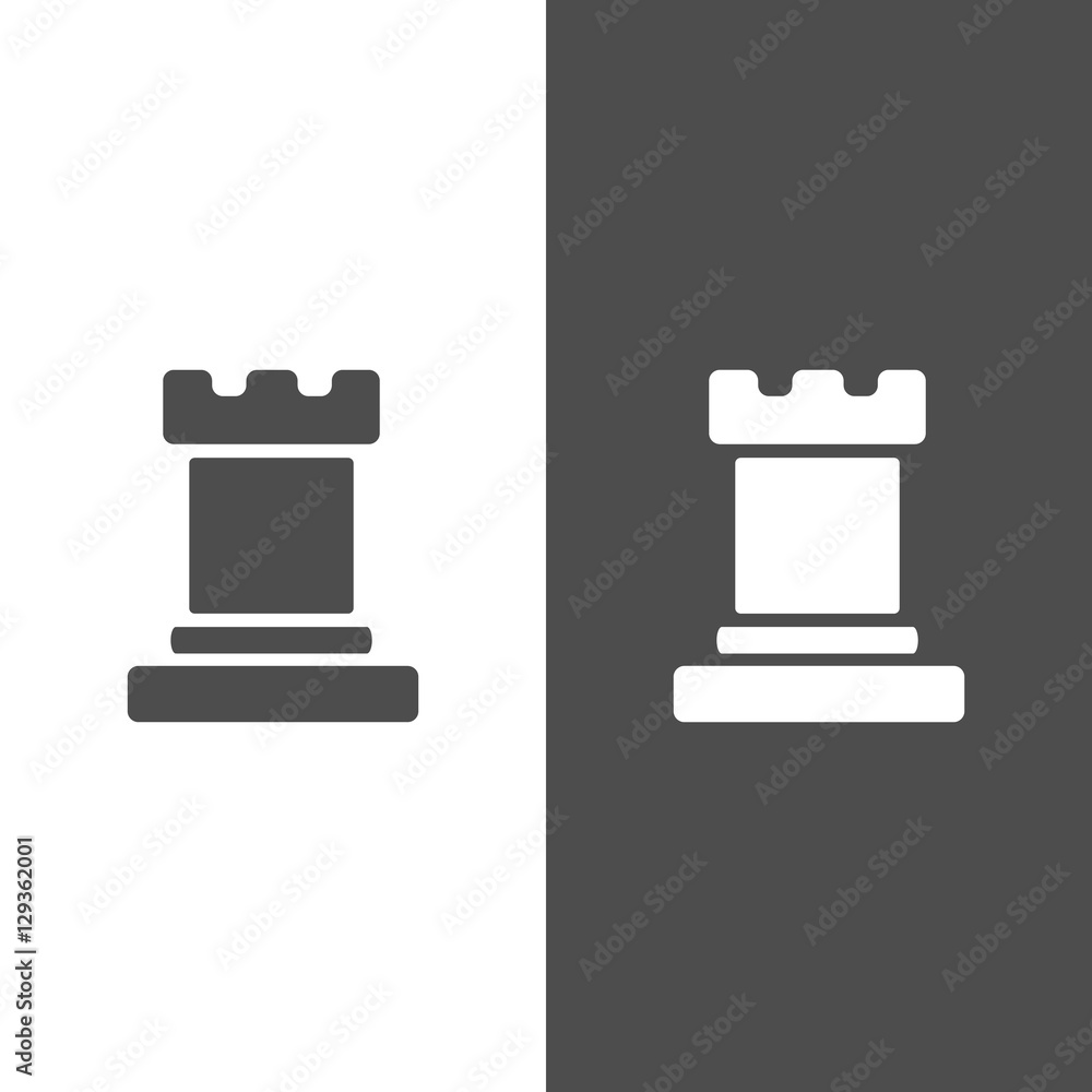 Icono de una torre sobre fondo blanco y negro Stock Vector | Adobe Stock