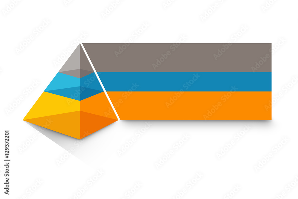 infographic translucent pyramid on isolated white background Stock ...