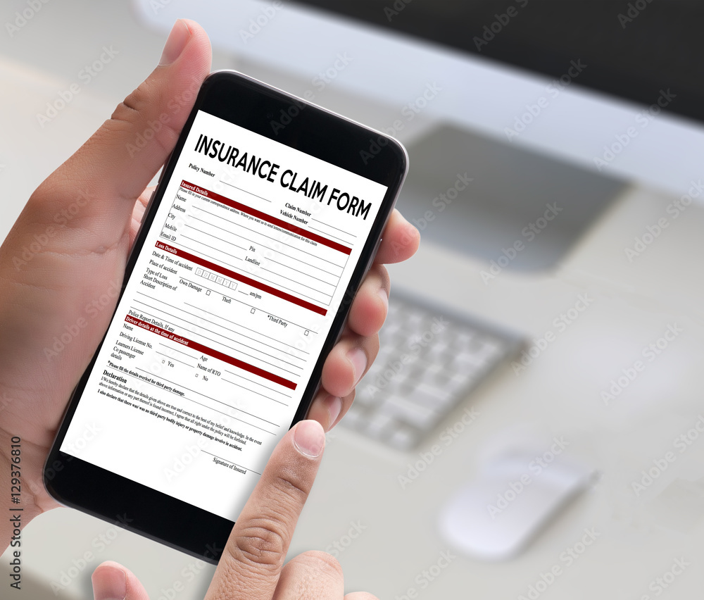 CLAIMS Health insurance form , claims document of the customer Stock ...