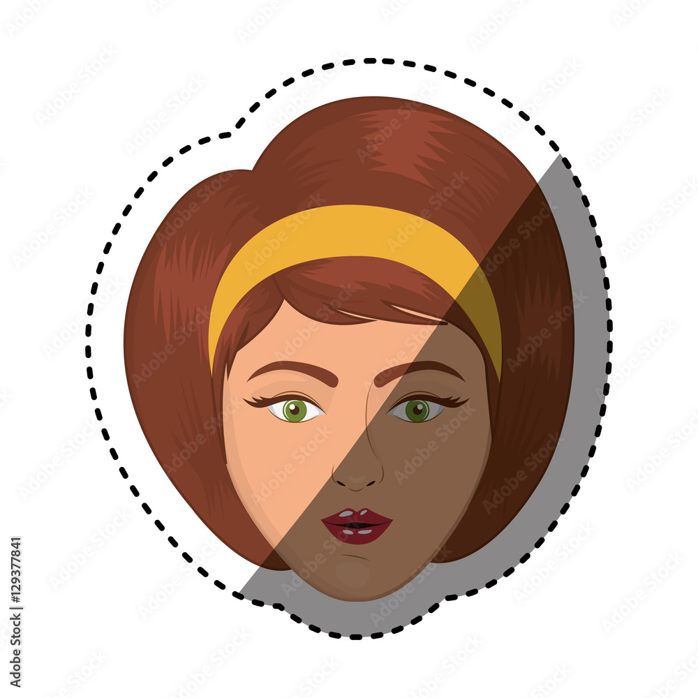 Retro woman icon. Girl vintage beautiful classic and fashion theme ...