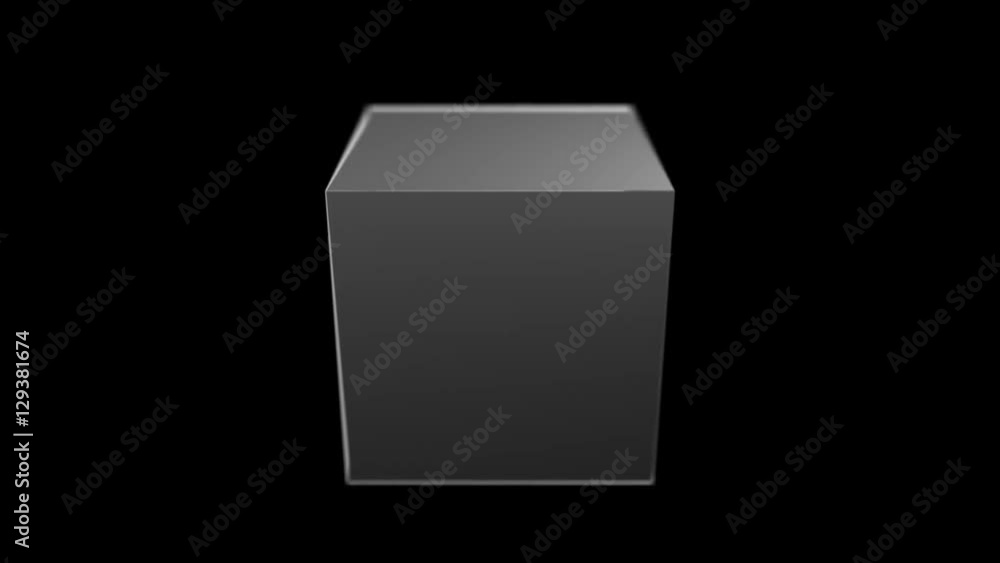 Rotating 3D Cube w/ Alpha (30fps). Seamless loop of a rotating silver ...