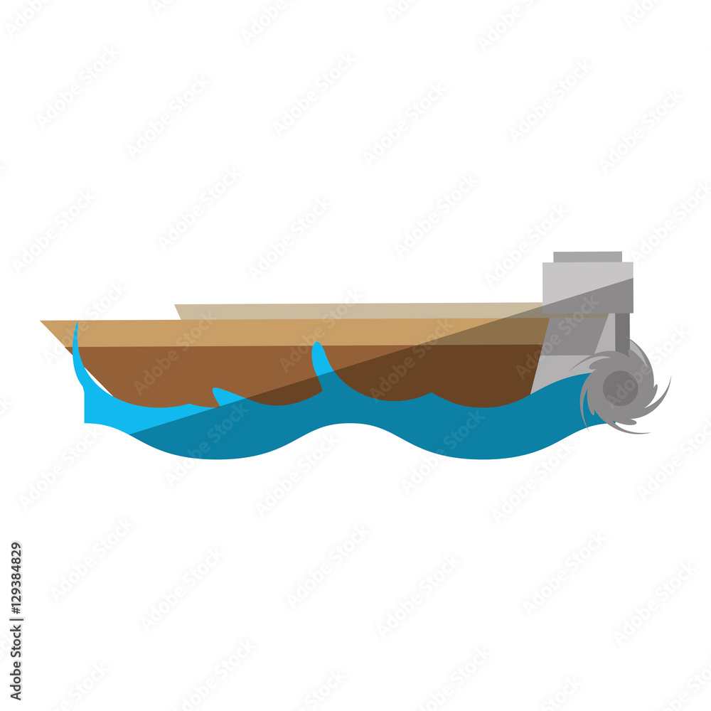 cartoon boat wave sea travel beach vector illustration eps 10 Stock ...