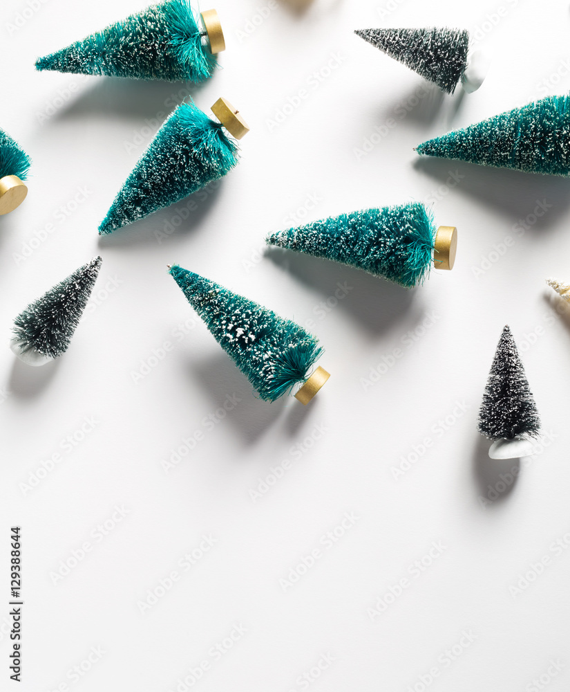 Collection of small Christmas trees from top view Stock Photo | Adobe Stock