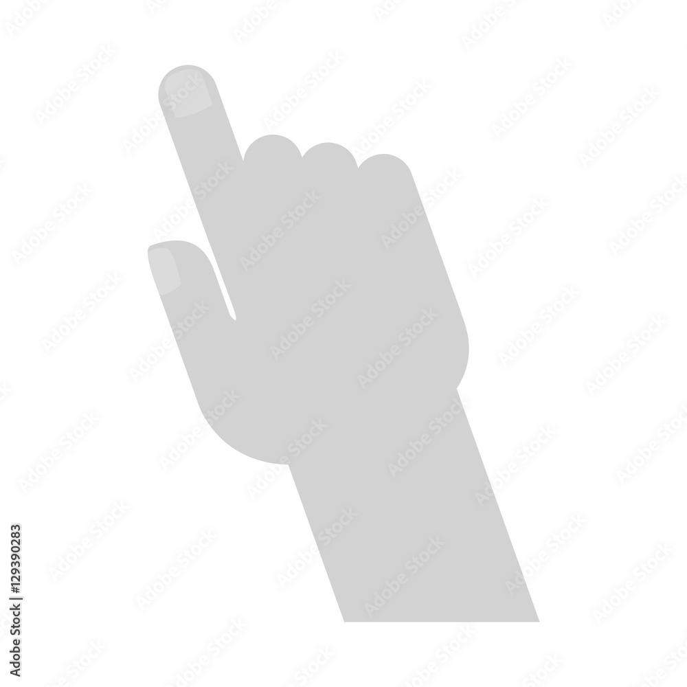 Human hand icon. Finger gesture palm and communication theme. Isolated ...