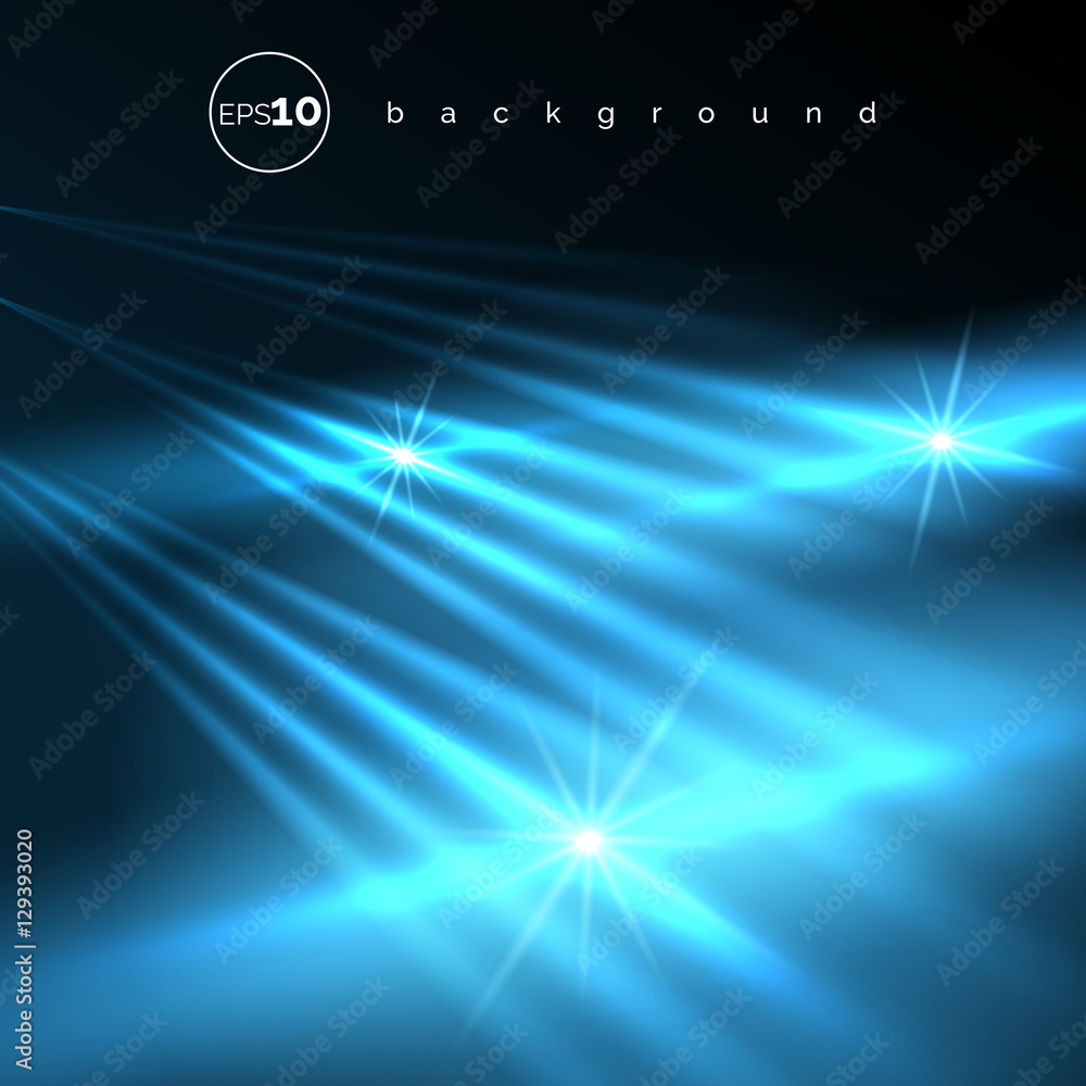 Abstract blue light motion background on dark. Vector illustration ...