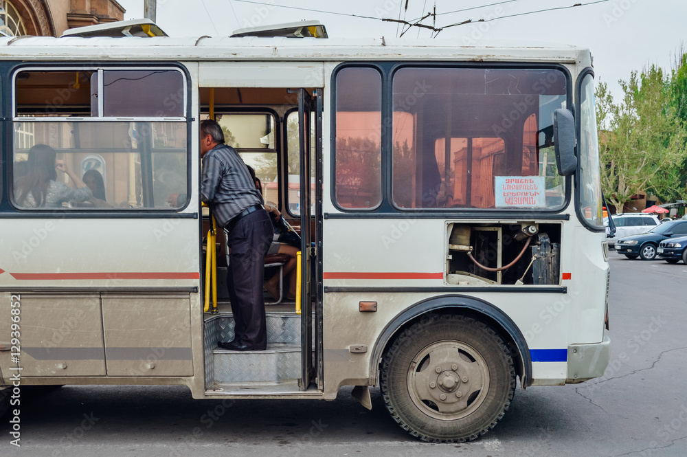 Typical city bus in Yerevan, Armenia Stock Photo | Adobe Stock