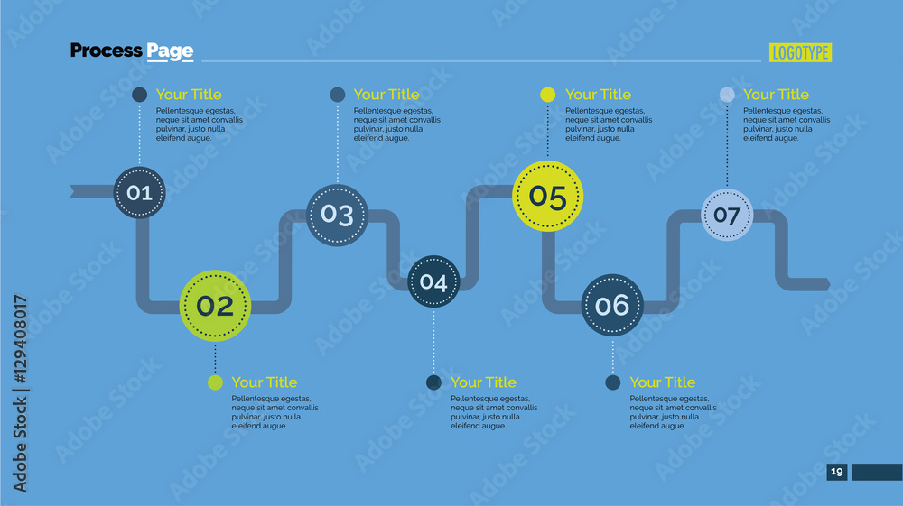 Seven Steps Diagram Slide Template Stock Vector | Adobe Stock