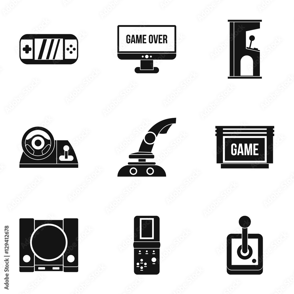 Fantasy games icons set. Simple illustration of 9 fantasy games vector ...
