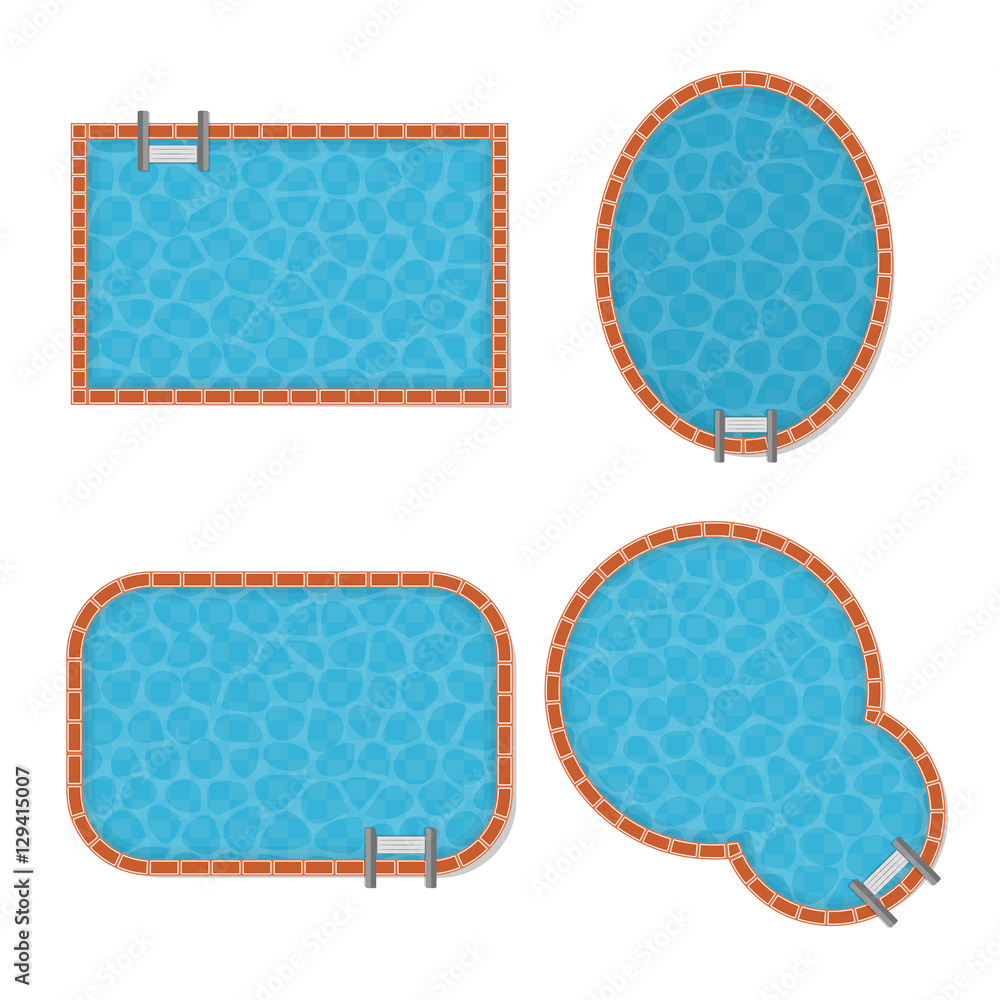 Pool Set Top View. Vector Stock Vector | Adobe Stock