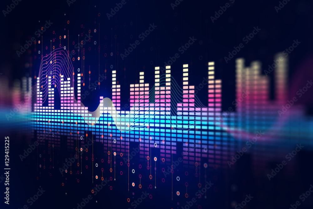 Audio waveform abstract technology background Stock Illustration ...
