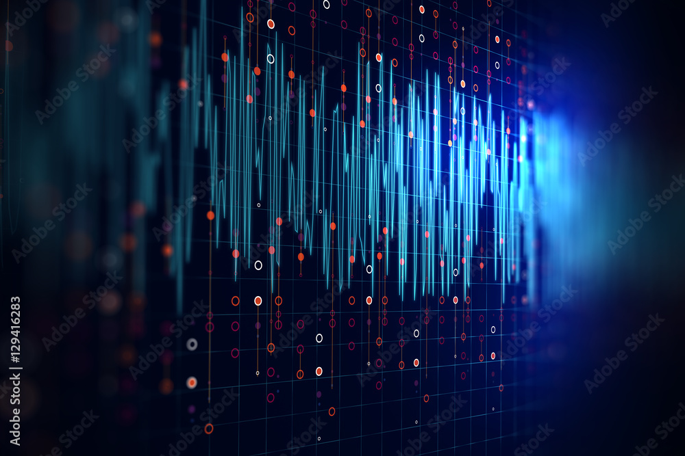 Audio waveform abstract technology background Stock Illustration ...