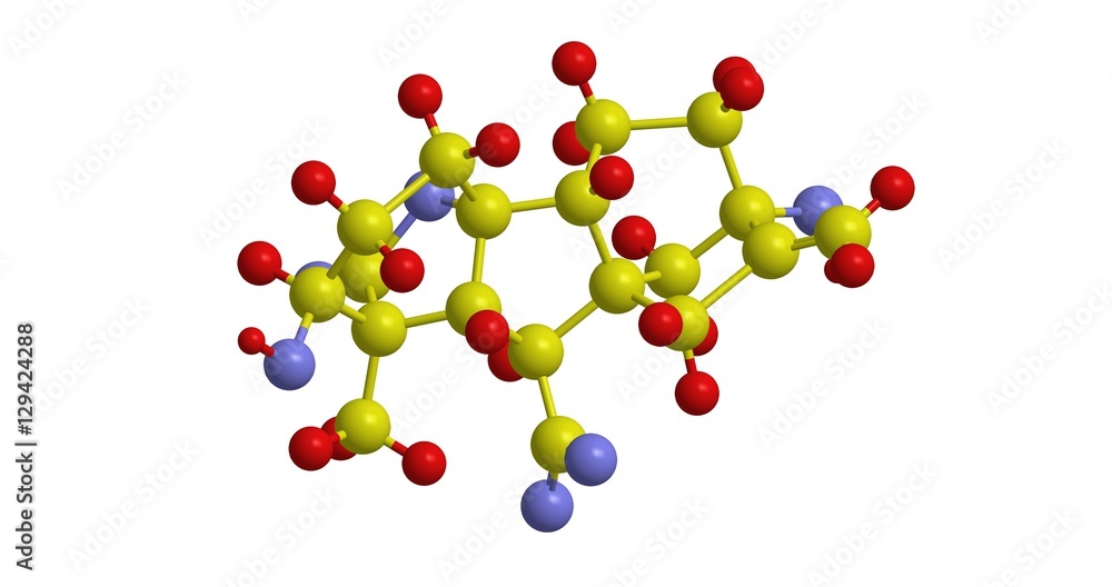 Molecular structure of Gibberellin, 3D rendering Stock Illustration ...